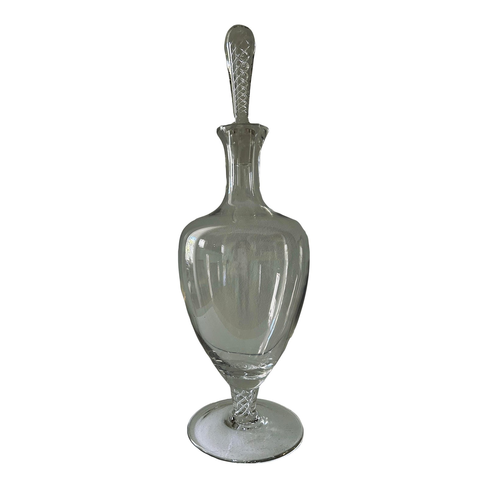 1990s Stuart Ariel Wine Decanter With Stopper | Chairish