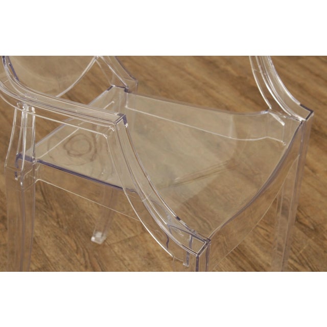 Modern Style Ghost Lucite Arm Chairs - A Pair | Chairish