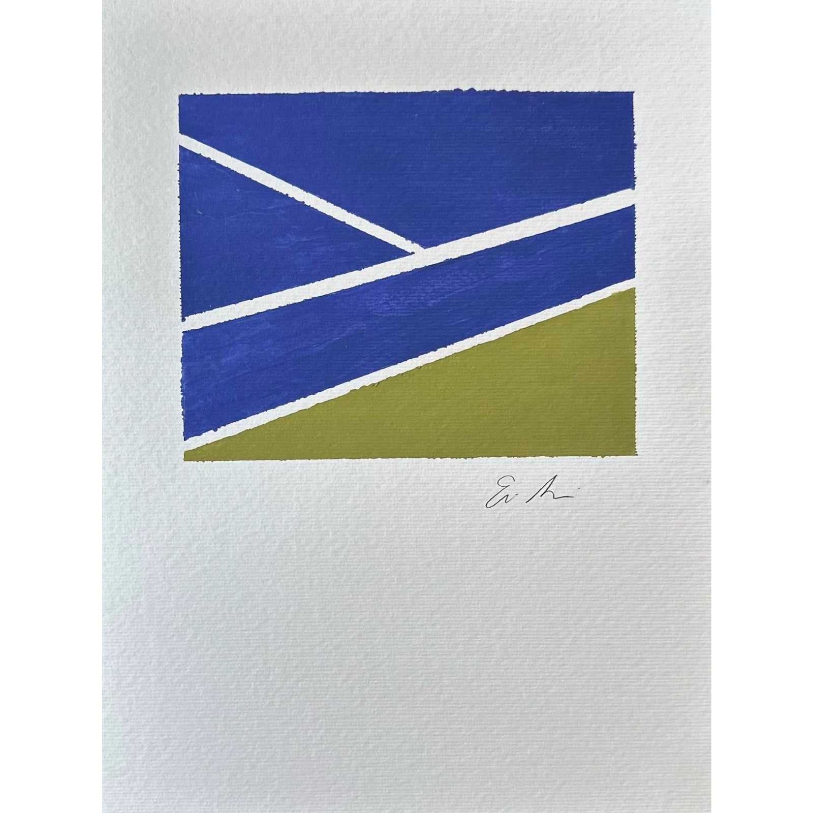 Erin Simon Original Abstract Sport Painting “Court Lines” | Chairish