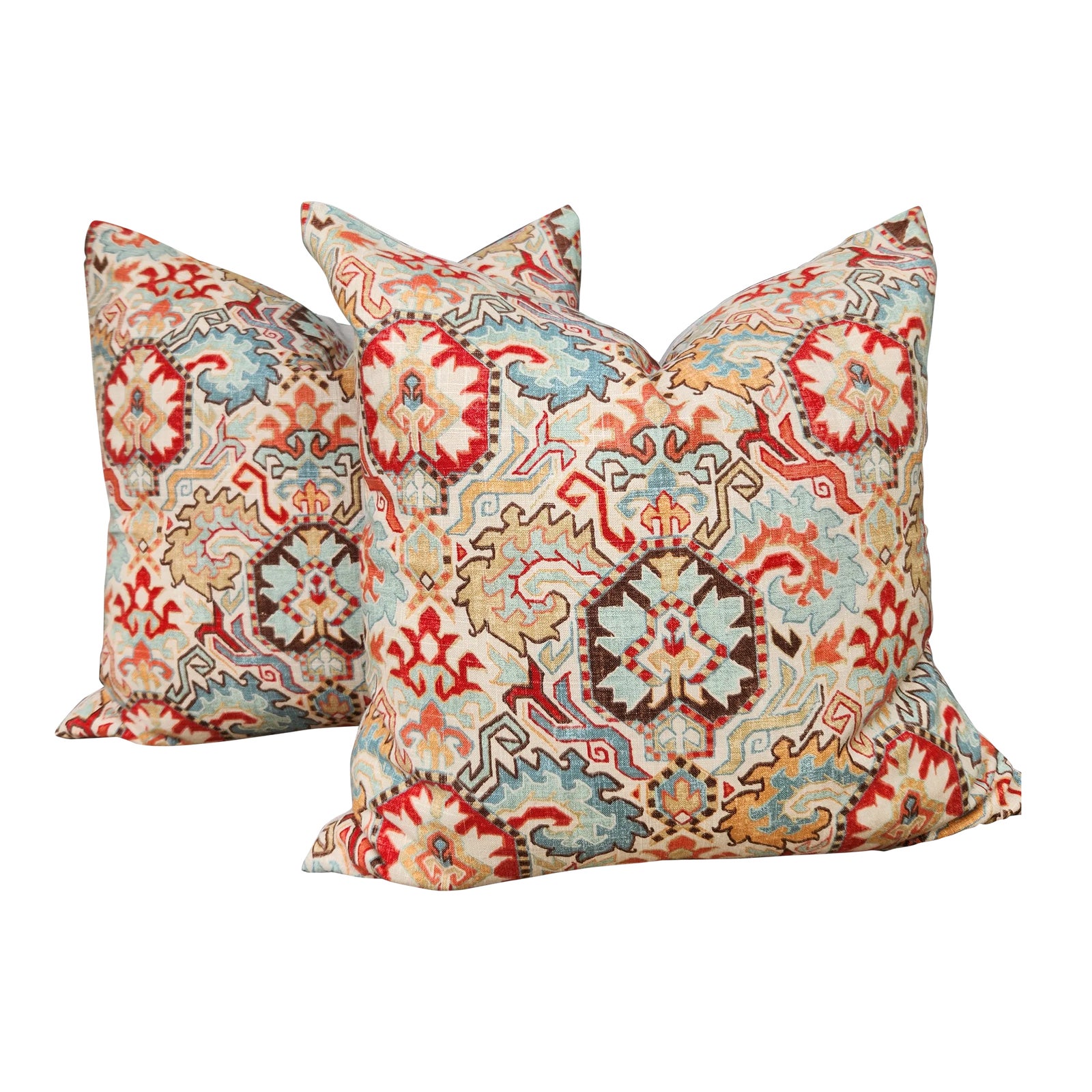 Pierre Frey Linen Pillows- a Pair | Chairish