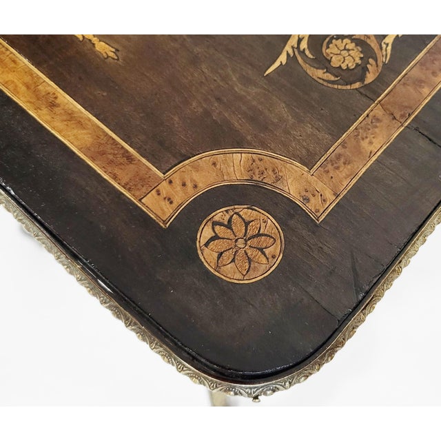 American 19th C Renaissance Ebonized & Inlaid Tea Tilt Top Table | Chairish