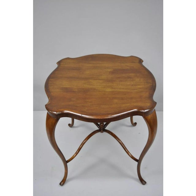 Antique Art Nouveau Victorian Mahogany Turtle Top Cabriole Leg Side ...