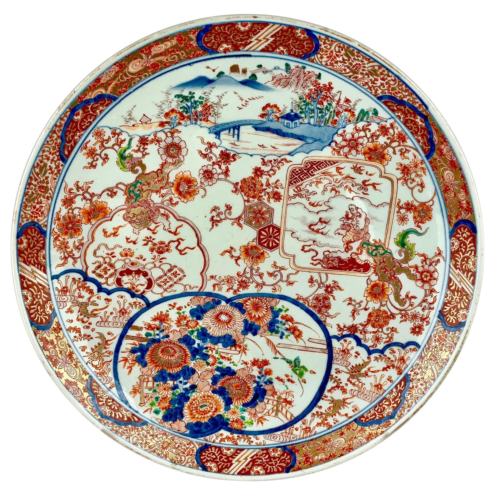 Large Imari Porcelain Charger | Chairish