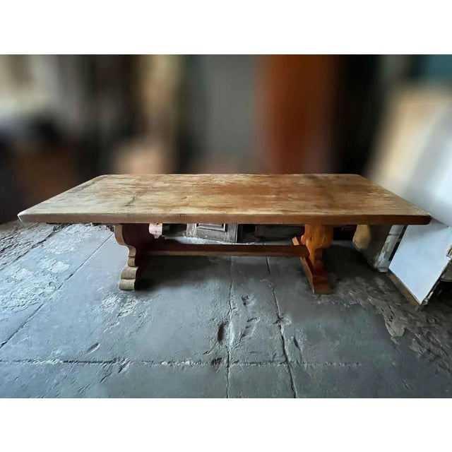 Vintage Rustic Farmhouse Wooden Dining Table | Chairish