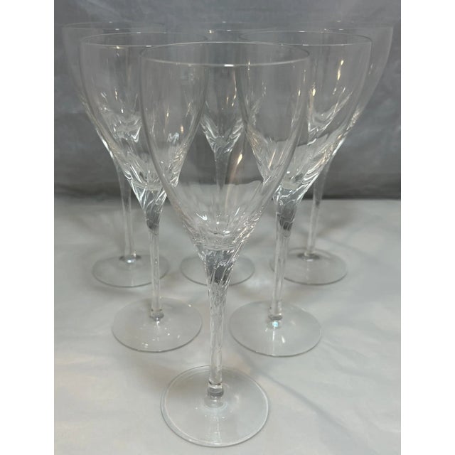 Vintage Lenox Long Stem Crystal Wine Glasses Encore Pattern Set Of 6