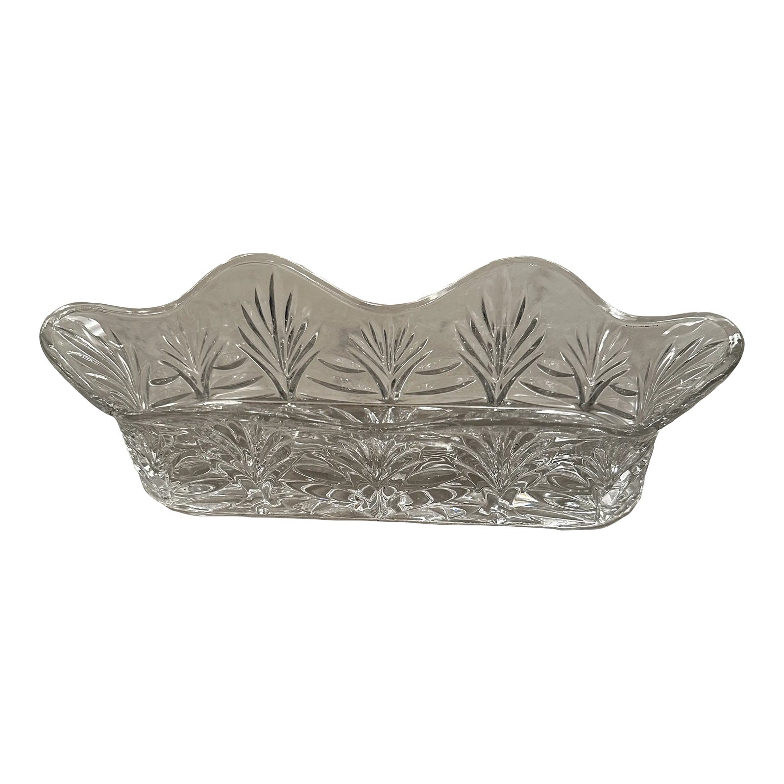 Vintage Godinger Pressed Glass Cracker Dish | Chairish