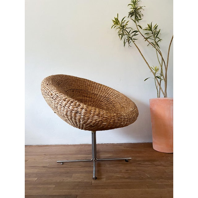 1960s Space Age Wicker Pod Chair | Chairish