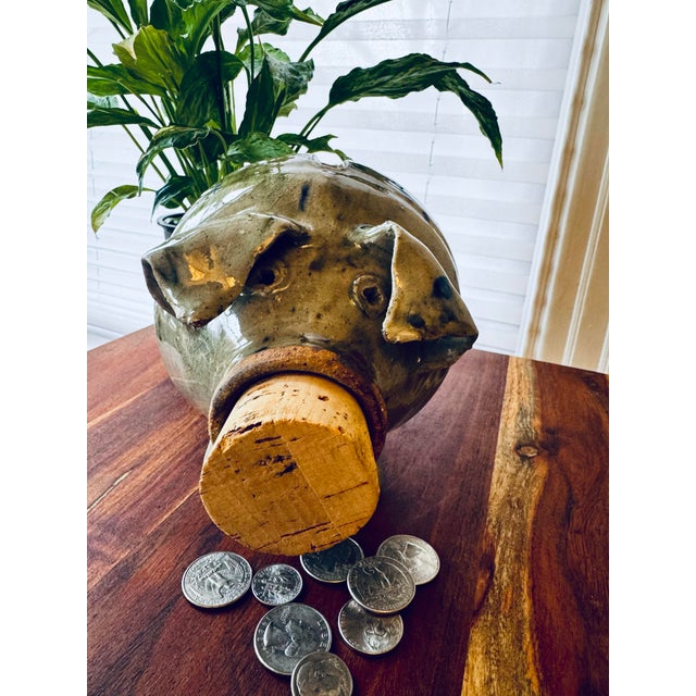 Vintage Studio Pottery Pig Sculpture With Mottled Glaze, Mid-Late 20th ...