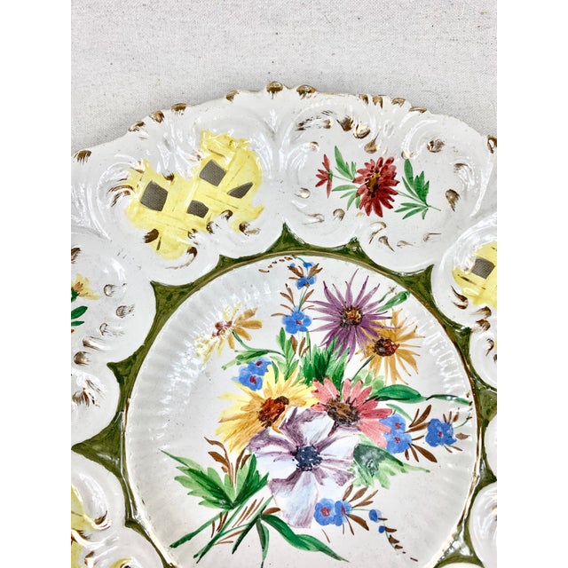 Vintage Italian Floral Decorative Plate | Chairish