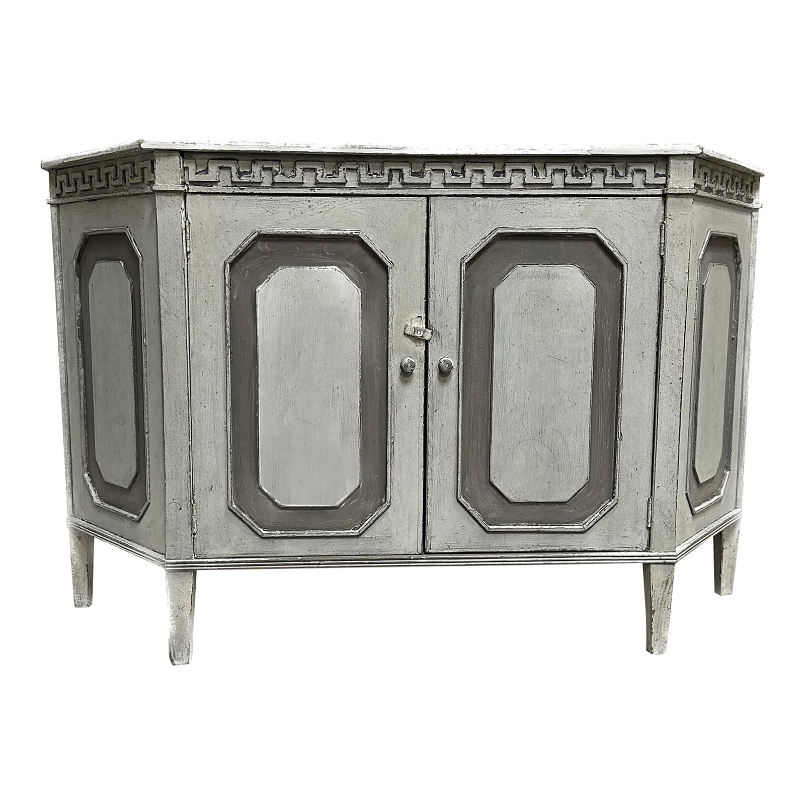 19th Century Vintage Wrenn Credenza With Greek Key Frieze Pattern ...