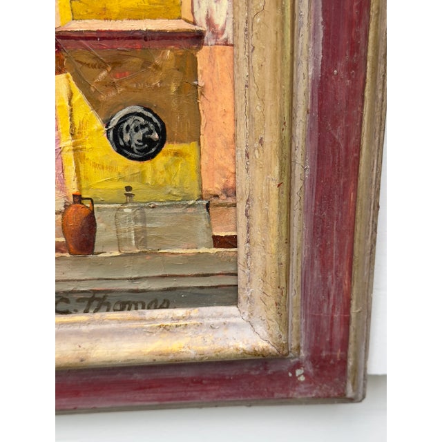 ate 20th Century Framed Collins Thomas Bright Modern Cityscape Painting ...