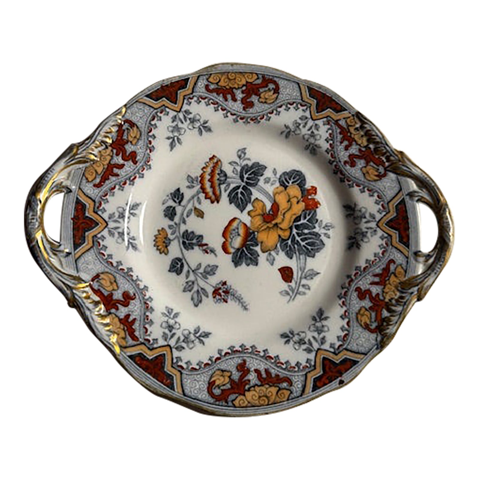1900s Rare. Doulton (p.b&h) "Alma" Plate With Handles | Chairish