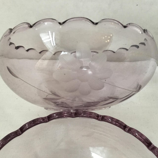 Deep Purple Depression Glass Candy Dishes - A Pair | Chairish