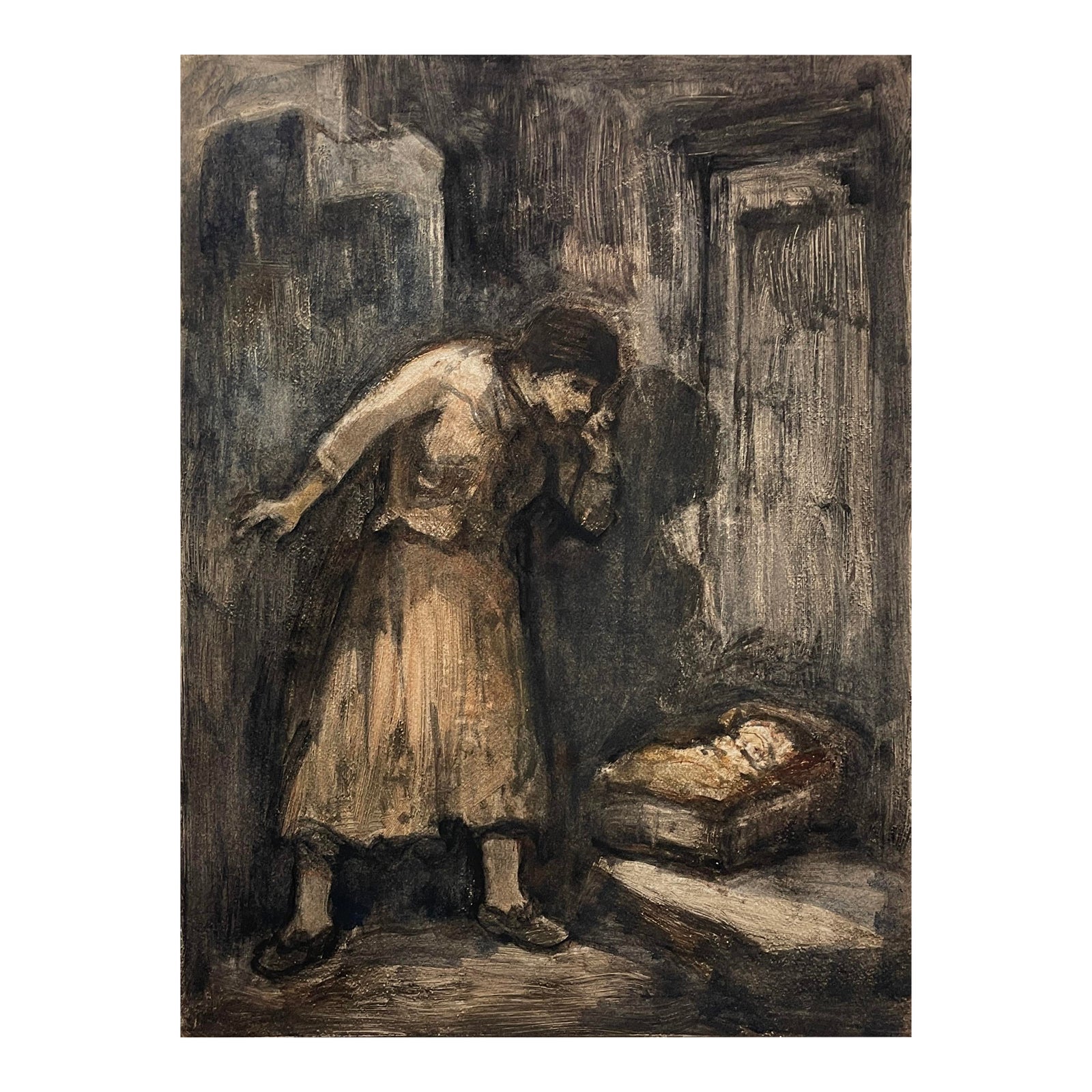 1920s Eugene Higgins Mother and Child Monotype | Chairish