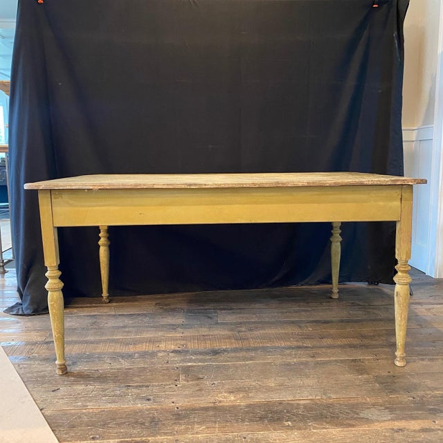 Early 19th Century Americana Primitive Painted Farm Table From Maine ...