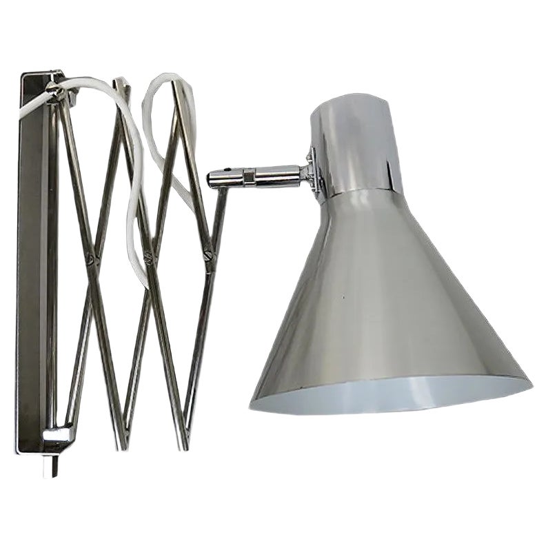 Vintage Chrome-Plated Scissor Lights in Matte Brushed Aluminum, Set of ...