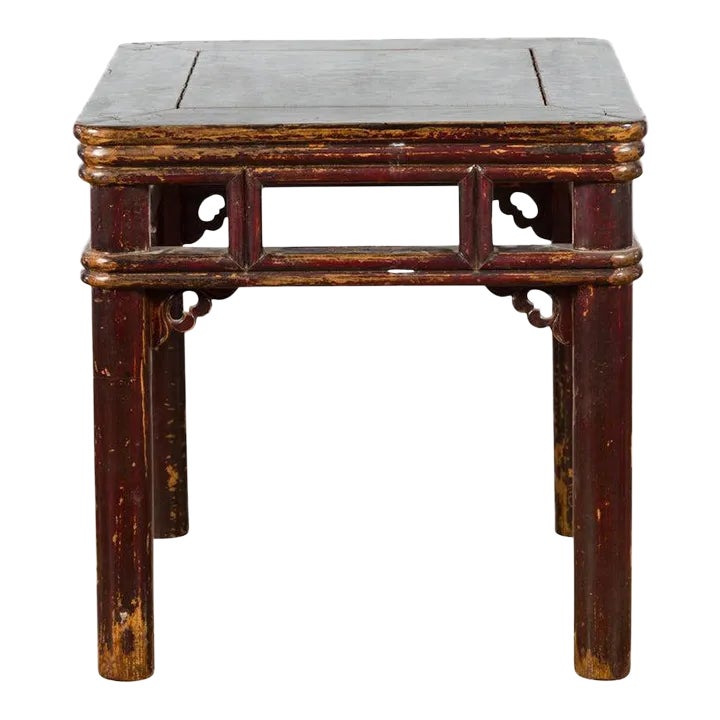 19th Century Chinese Qing Dynasty Side Table with Carved Spandrels ...