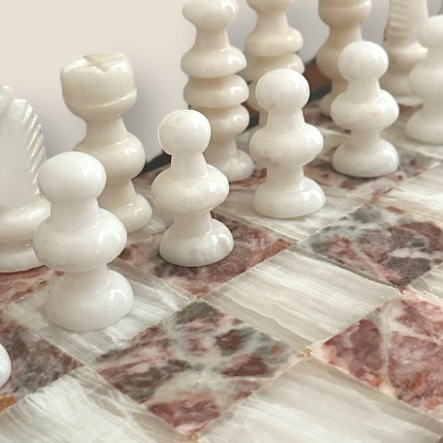 2000s Handmade Marble Chess Set- 33 Pieces | Chairish