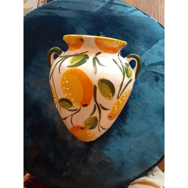 1970 Ceramicas Anoru Made in Spain Lemons Dual Handle Wall Planter ...