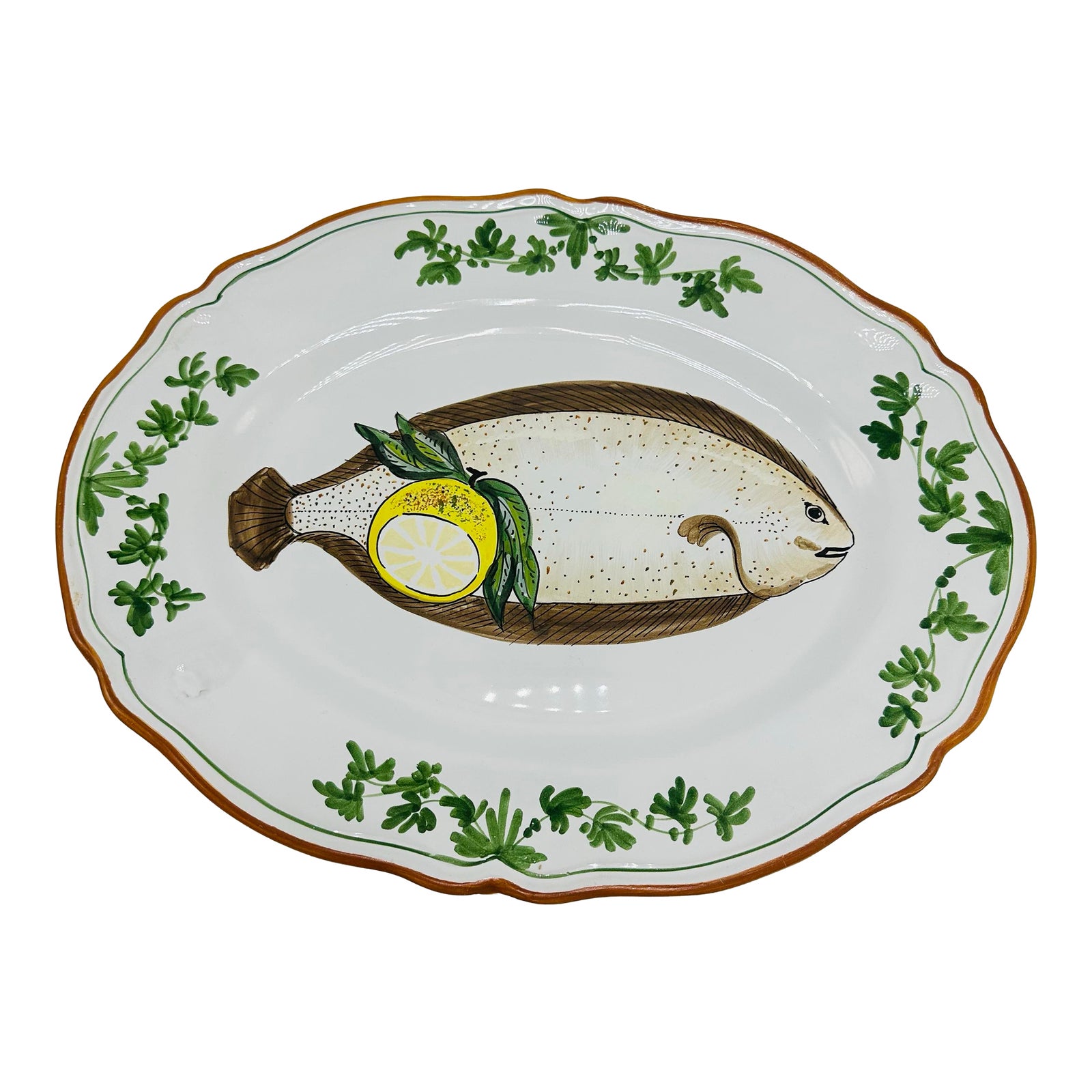 Italian Ceramic Fish Tray | Chairish