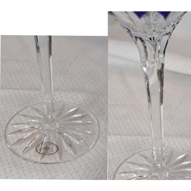 Late 20th Century Ajka Castille Cobalt Cut to Clear Crystal PbO Wine ...