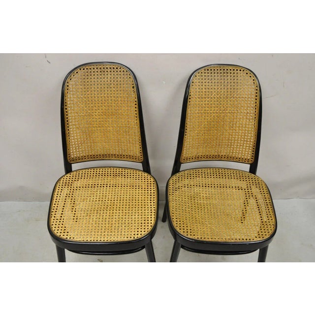 Mid 20th Century Vintage Ligna Bentwood Black Ebonized Cane Bistro Side ...