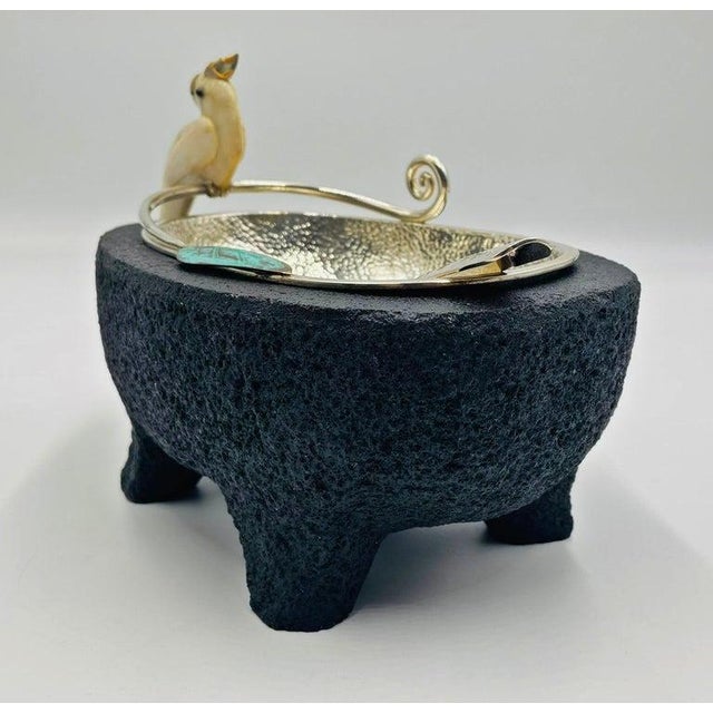 Emilia Castillo Cockatoo Silver Bowl With Volcanic Rock Base, 1980s ...