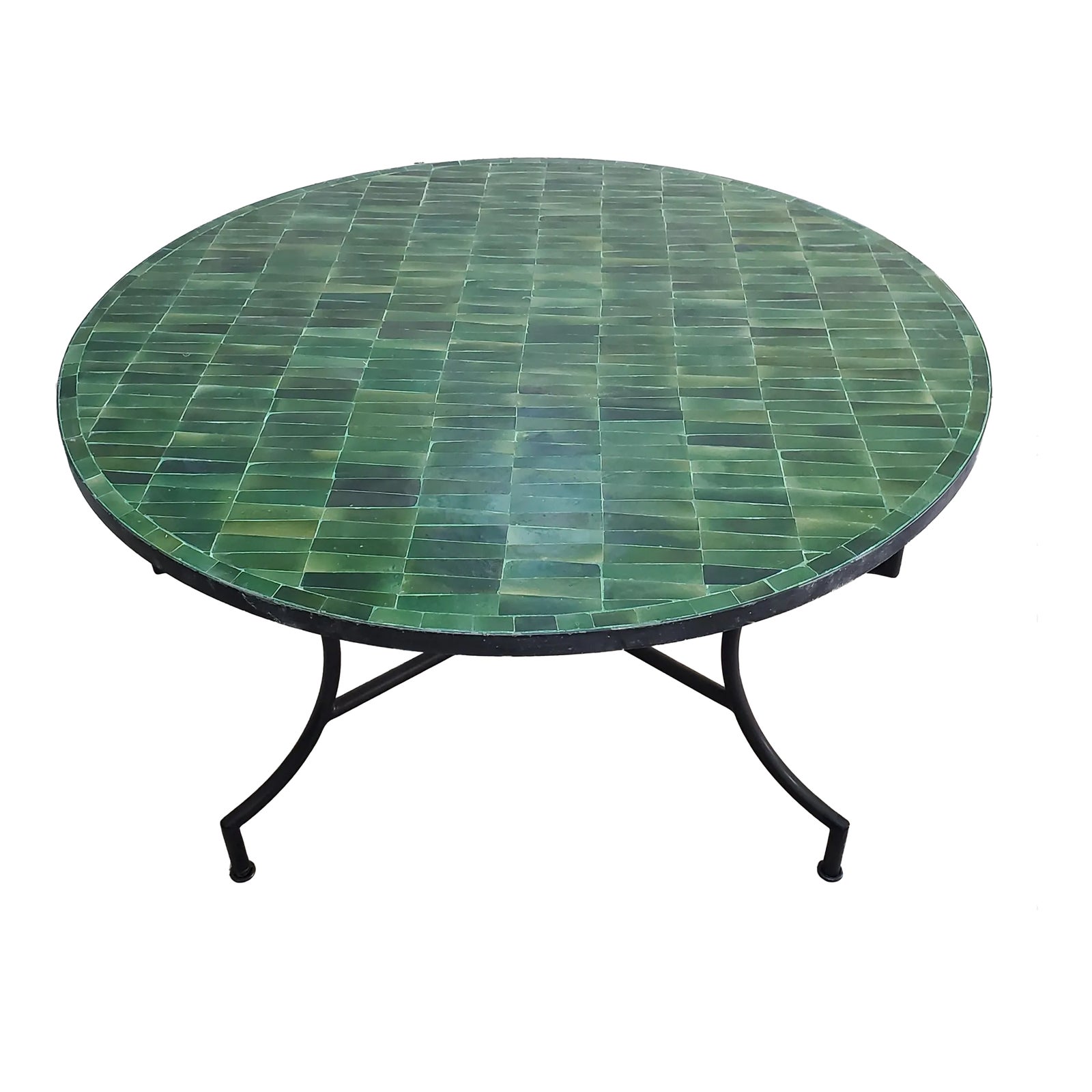 48" Tamegrout Green Moroccan Round Mosaic Table in Diamond Collection ...