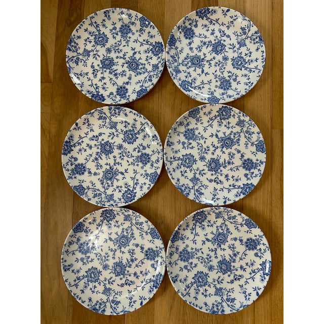 2018 Churchill England Jacobean Blue and White Salad Plates - a Set of ...