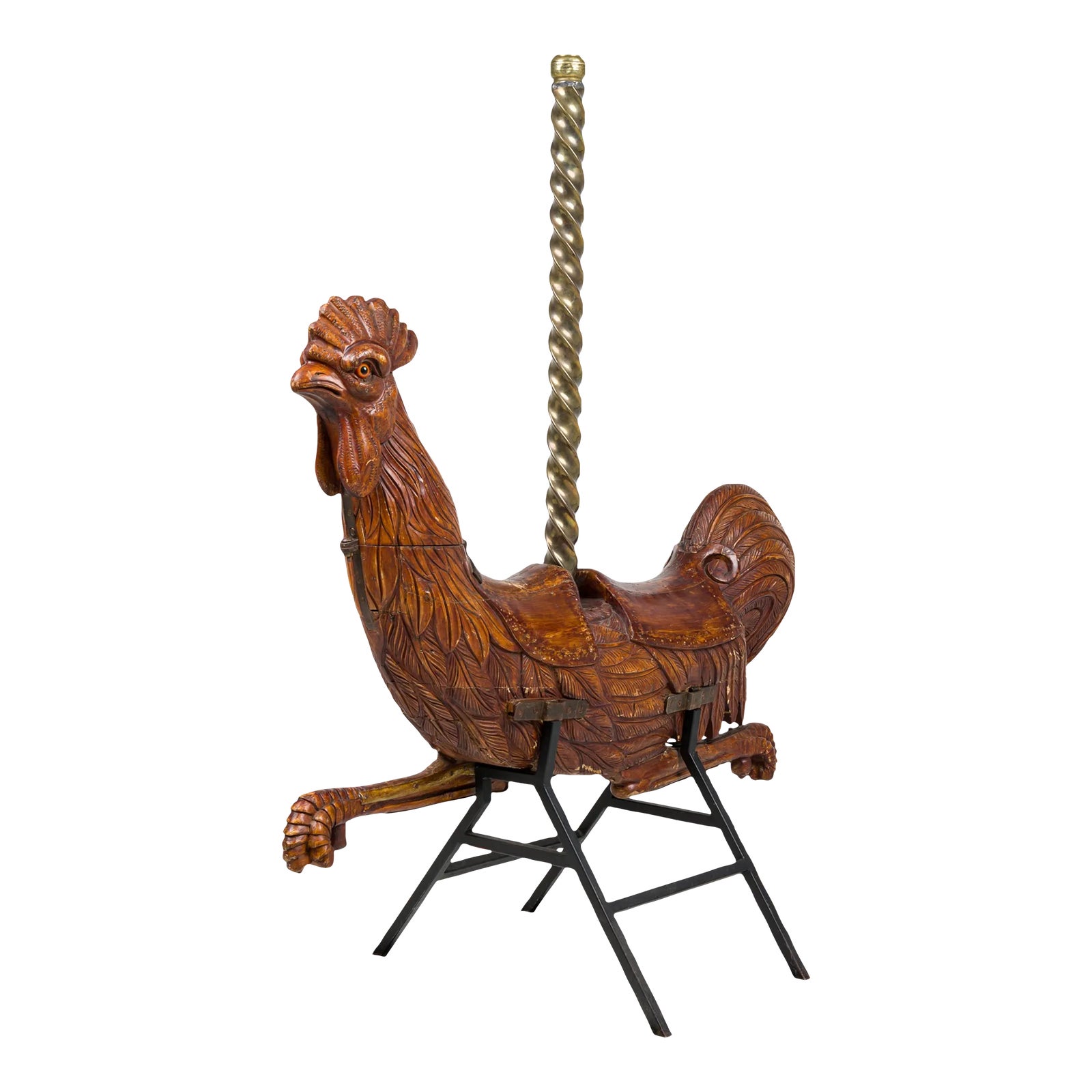 Monumental Carousel Rooster Figure | Chairish