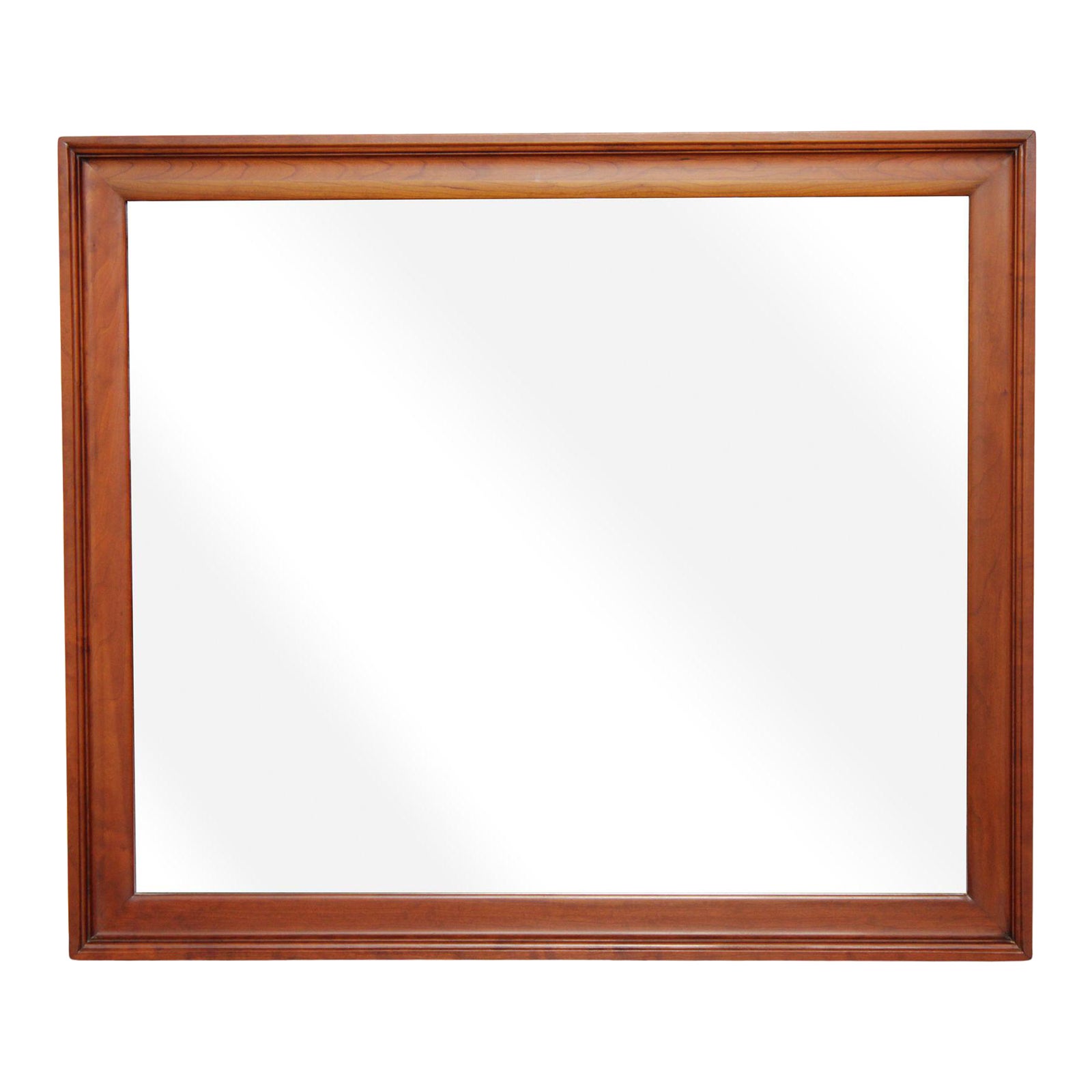 Vintage Solid Cherry Wood Rectangular Wall Mirror | Chairish