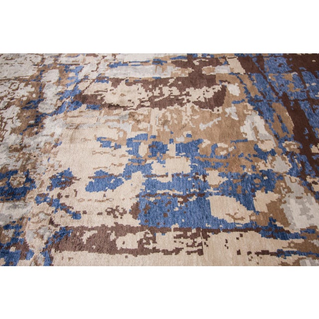 21st Century Modern Abstract Wool & Silk Rug 12 X 15 | Chairish