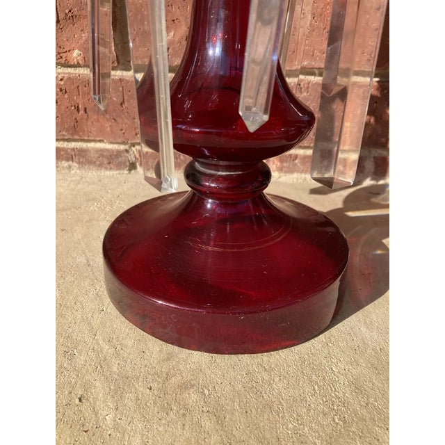 Late 19th-Century Pair of Antique Victorian Bohemian Ruby Red Glass ...