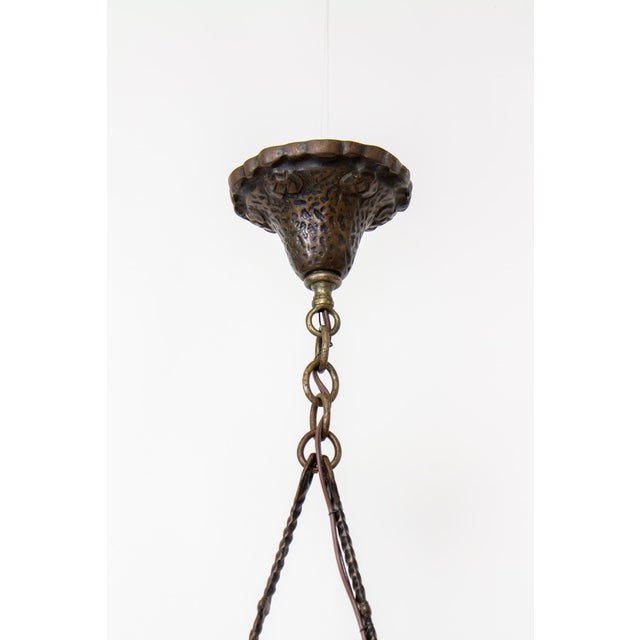 Early 20th Century Restored Iron Arts and Crafts Pendant | Chairish