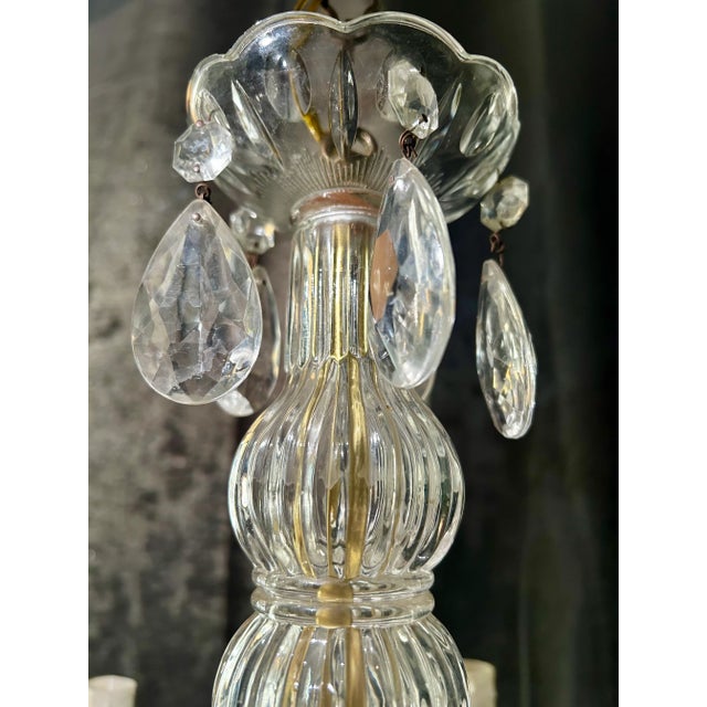 French Marie Therese Cut Crystal 6-Light Chandelier, Circa 1950 | Chairish
