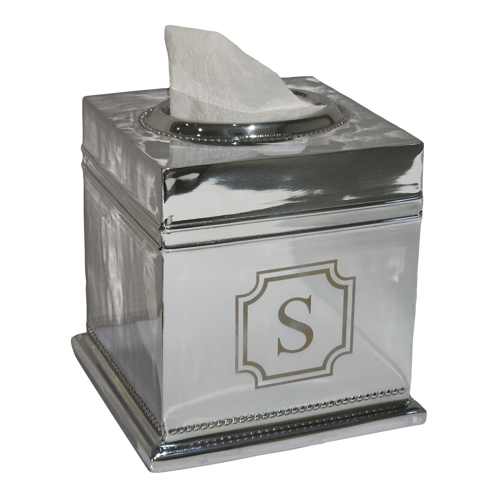 S Letter Monogram Frontgate Maison Bath Accessory Tissue Box Cover ...