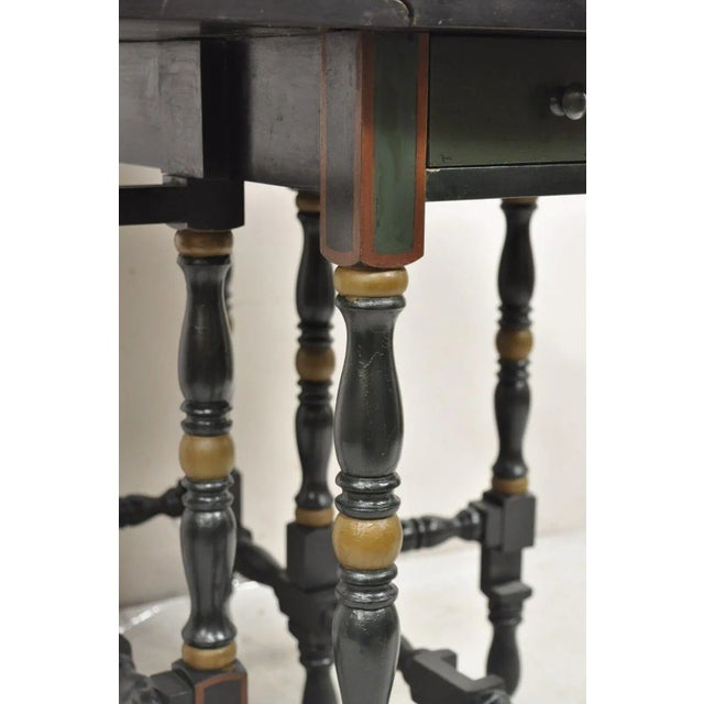 Early 20th Century Antique Chinoiserie Lacquered Chinese Gate Leg Drop ...