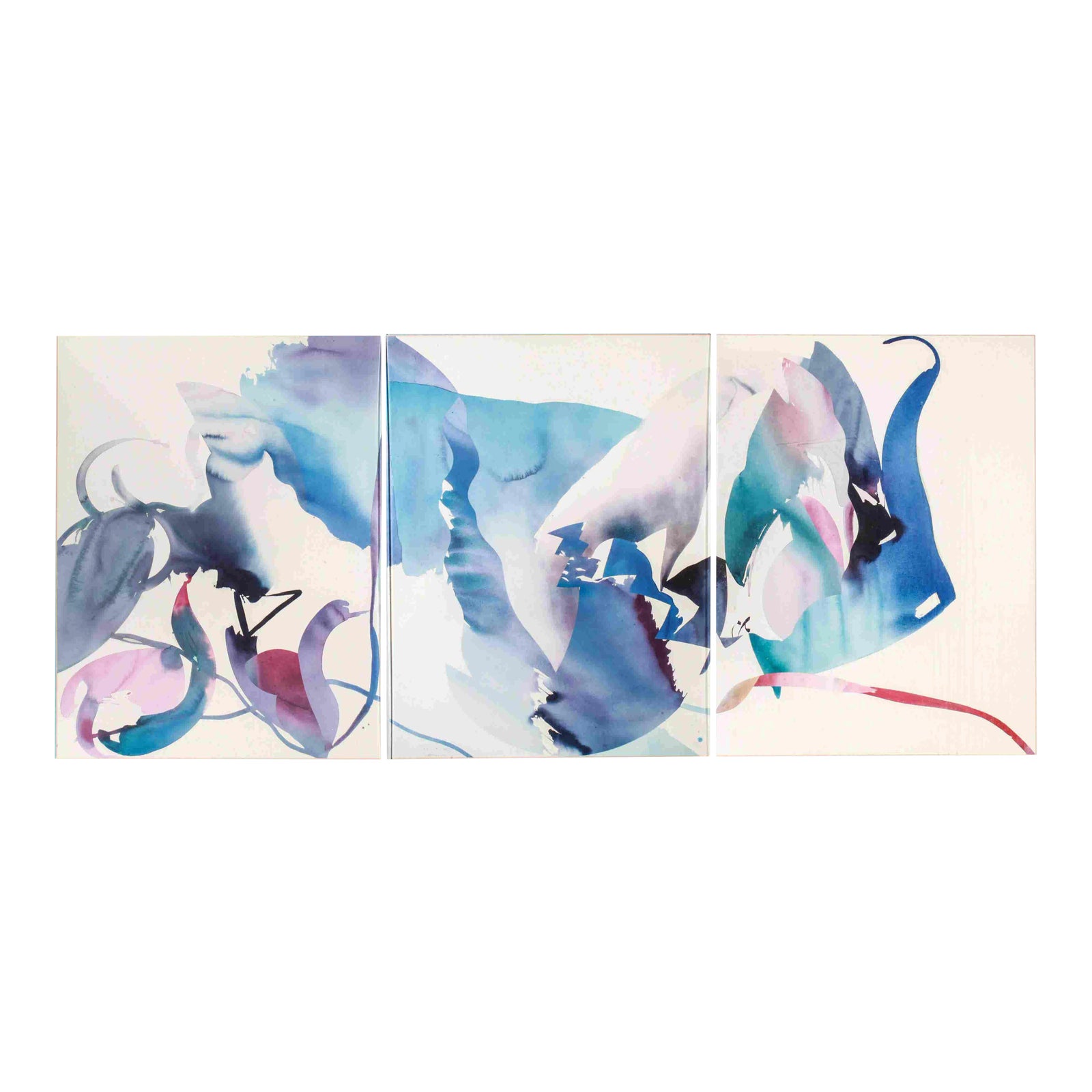 Vintage Abstract Triptych Peter Kitchell 1980's Lithograph Art | Chairish