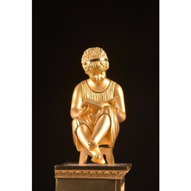 Clock Library Antique Empire 24k Ormolu Table Chimney 8-Day Striking ...