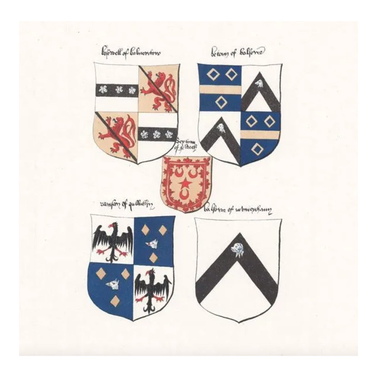 1878 Scottish Heraldry Lithograph | Chairish