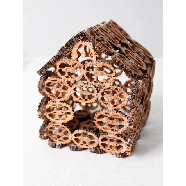 Vintage Walnut Slice Nut House and Tray | Chairish