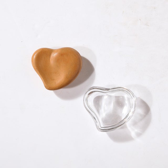 Heart Form Glass & Terra Cotta Trinket Boxes by Elsa Peretti for ...