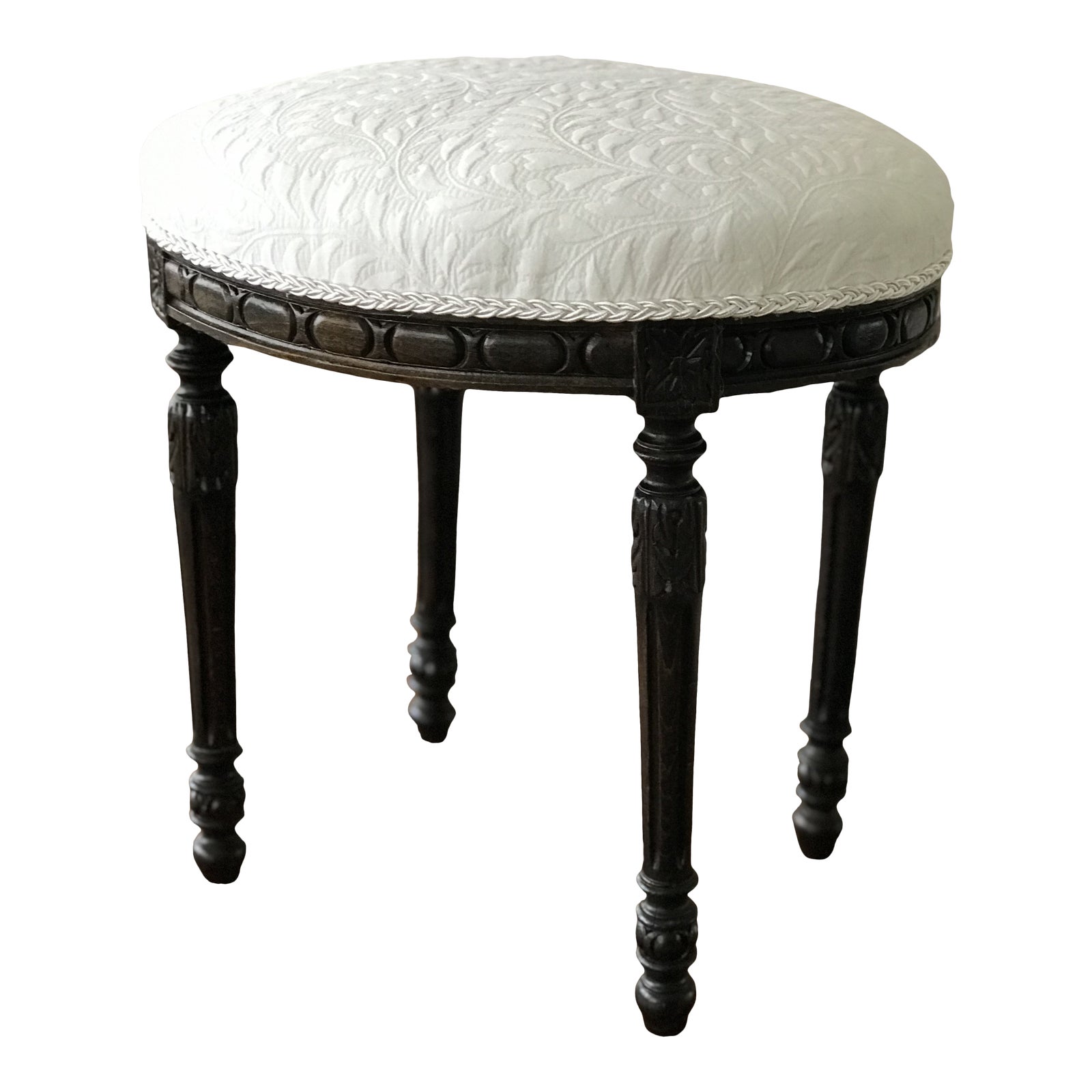 Late 1800s Antique Louis XVI French Oval Stool Ottoman | Chairish