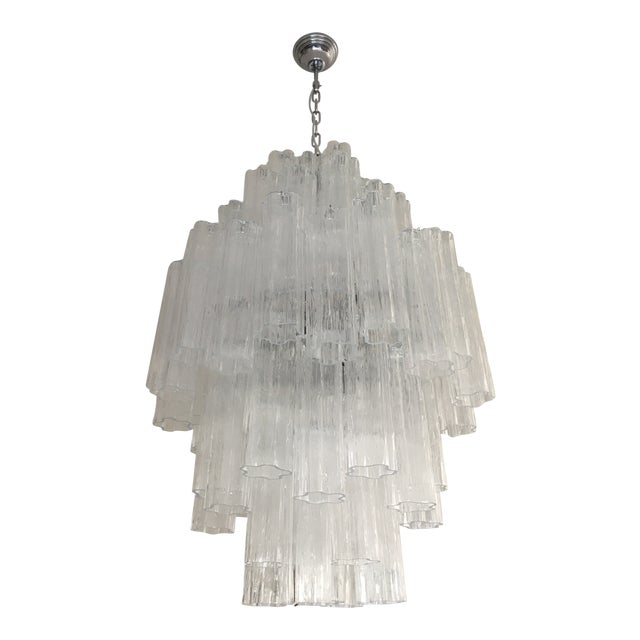 Italian Double Sputnik Murano Glass "Tronchi" Chandelier | Chairish