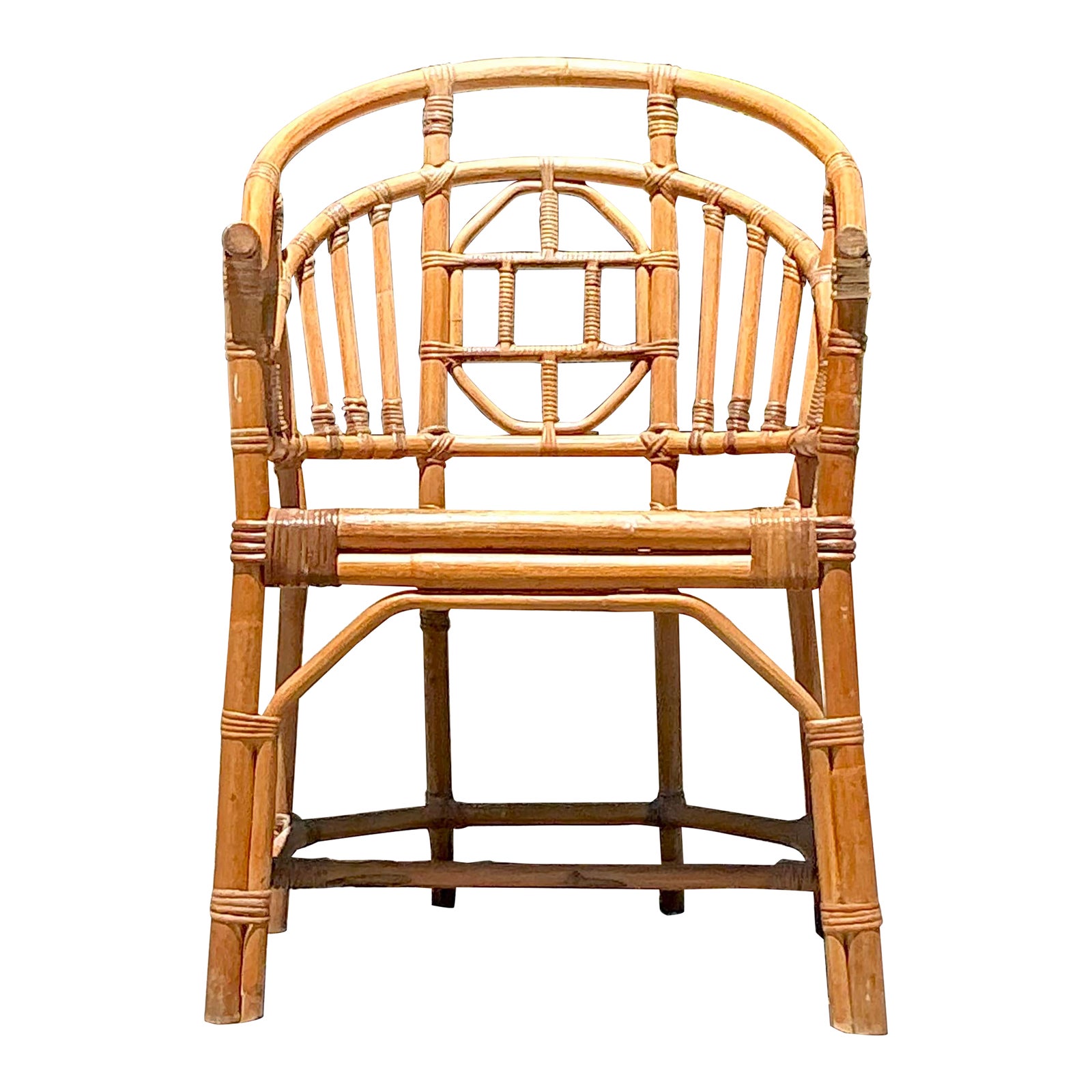 Vintage Coastal Medallion Brighton Chair | Chairish