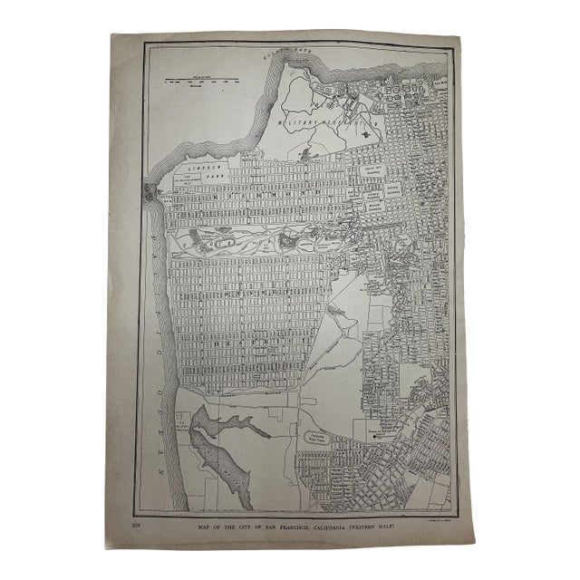 Antique 1920s Western San Francisco California Map | Chairish