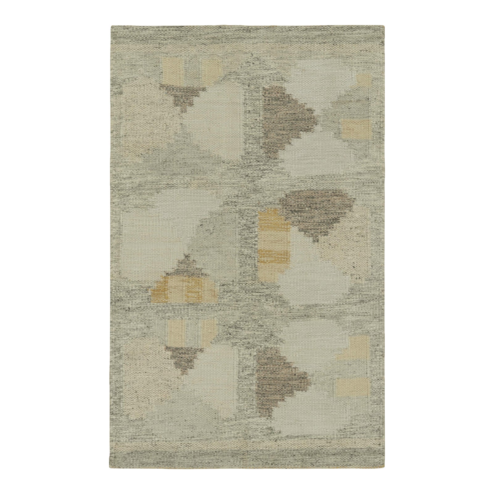 Rug & Kilim’s Scandinavian Style Rug in Blue and Beige, With Geometric ...