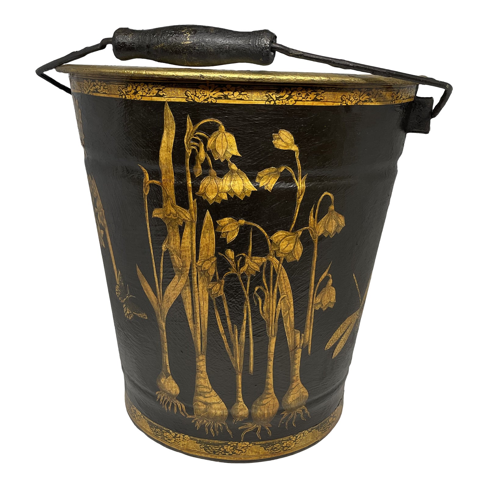 Vintage Early 20th Century Botanical Decoupaged Bucket From England ...