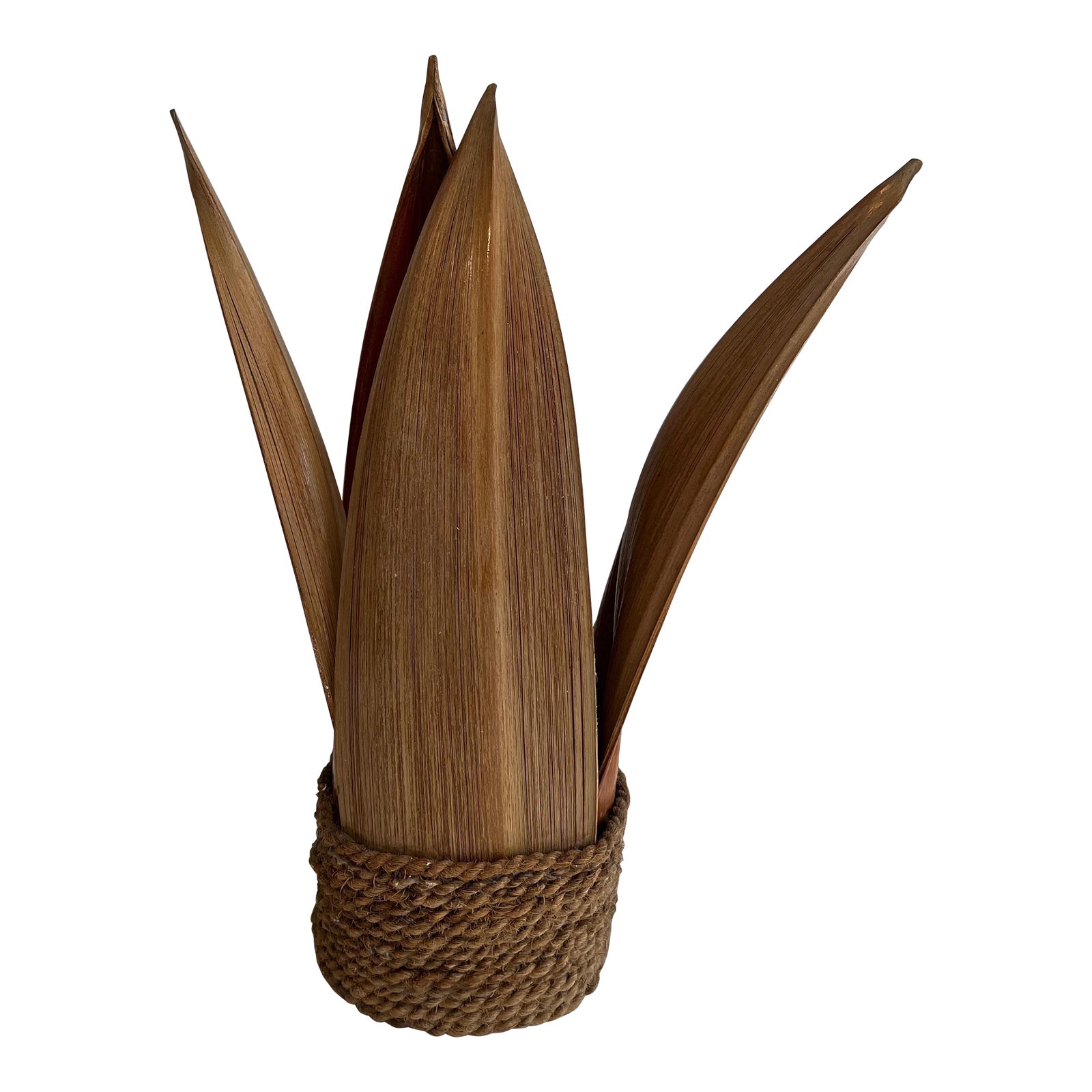 1970s Decorative Palm Tree and Rope Table Lamp | Chairish