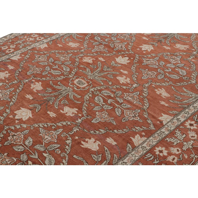 Rug & Kilim’s 17th Century Mogul Style Rug in Red With Beige Floral ...